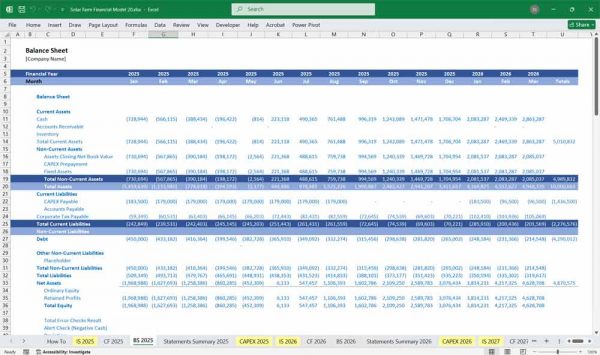 Solar Farm Financial Model | AllFinancialModels